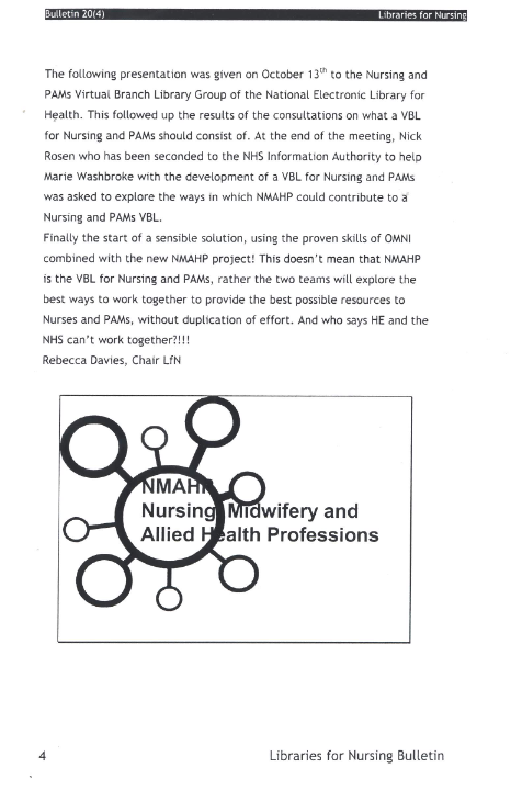 NMAHP and OMNI – Health Libraries Group